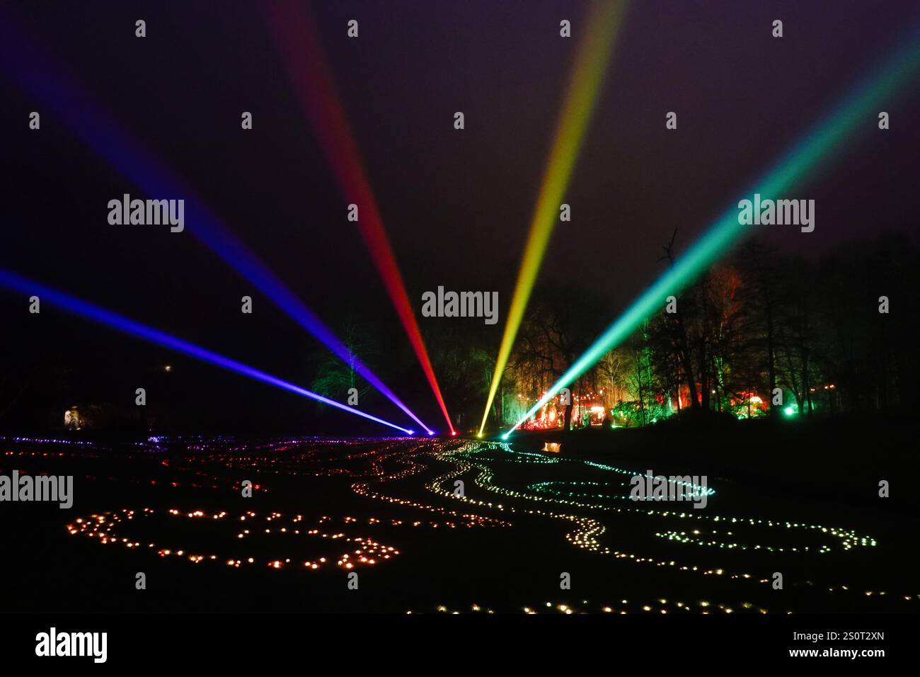 Christmas Lights at Leeds Castle Stock Photo - Alamy