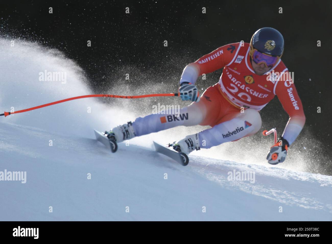 Switzerland's Justin Murisier speeds down the course during an alpine ...