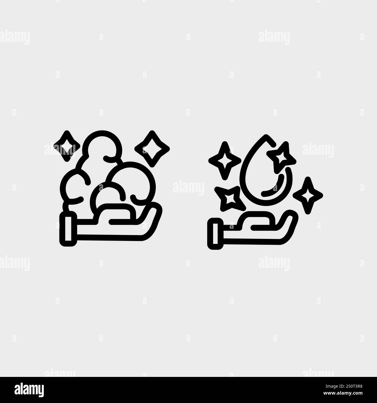 Hygiene and hygiene treatment vector symbol set Stock Vector Image ...