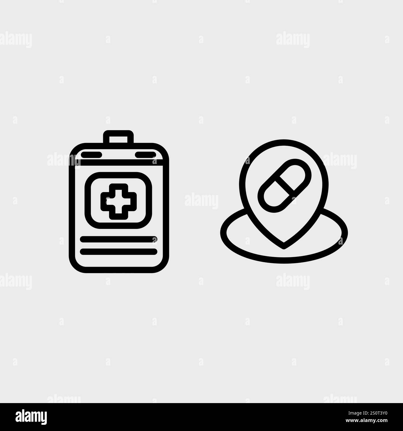 Pharmacy and hospital medical treatment vector symbol set Stock Vector ...