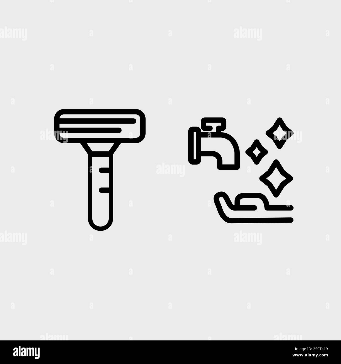 Hygiene and hygiene treatment vector symbol set Stock Vector Image ...