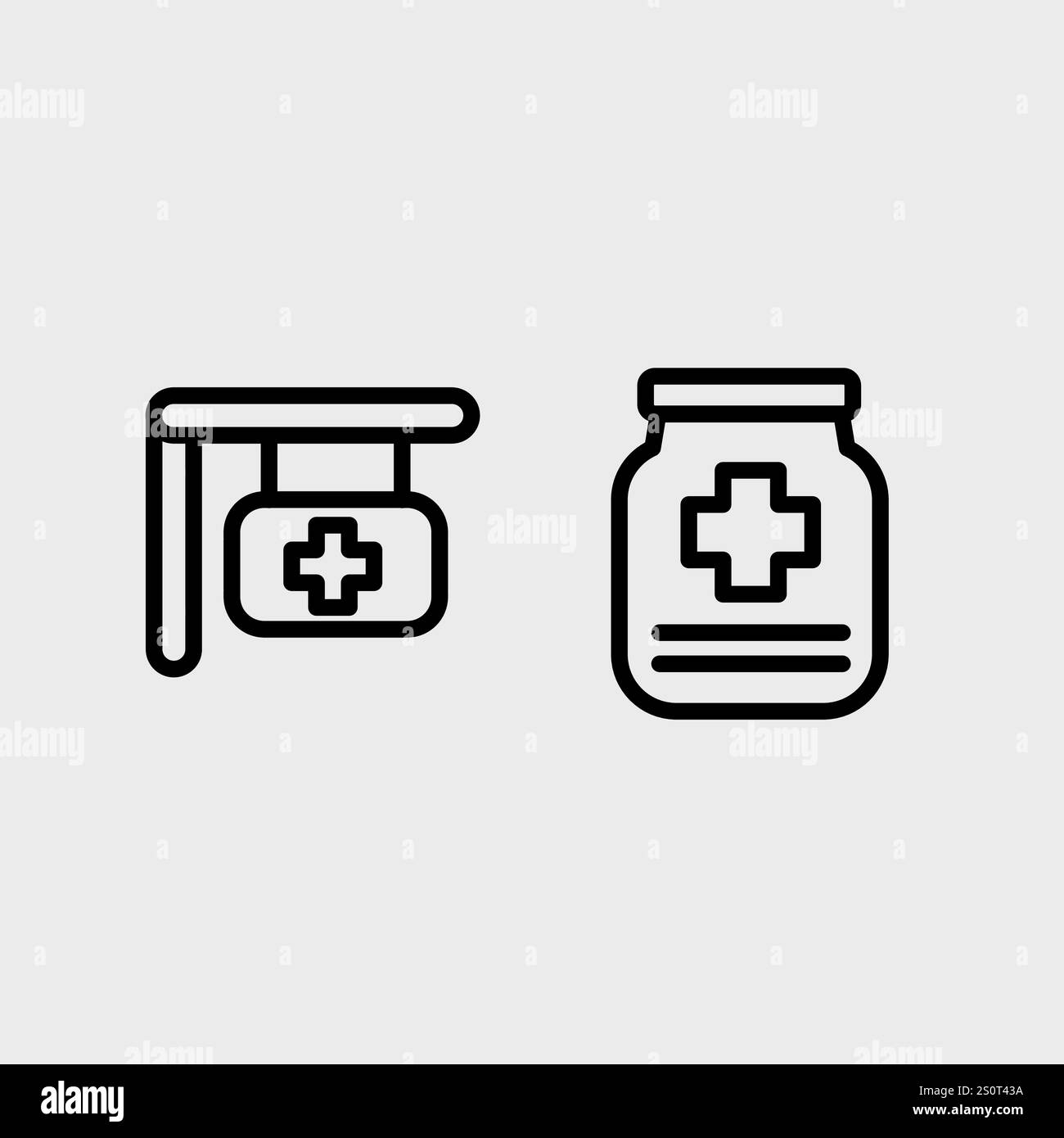 Pharmacy and hospital medical treatment vector symbol set Stock Vector ...