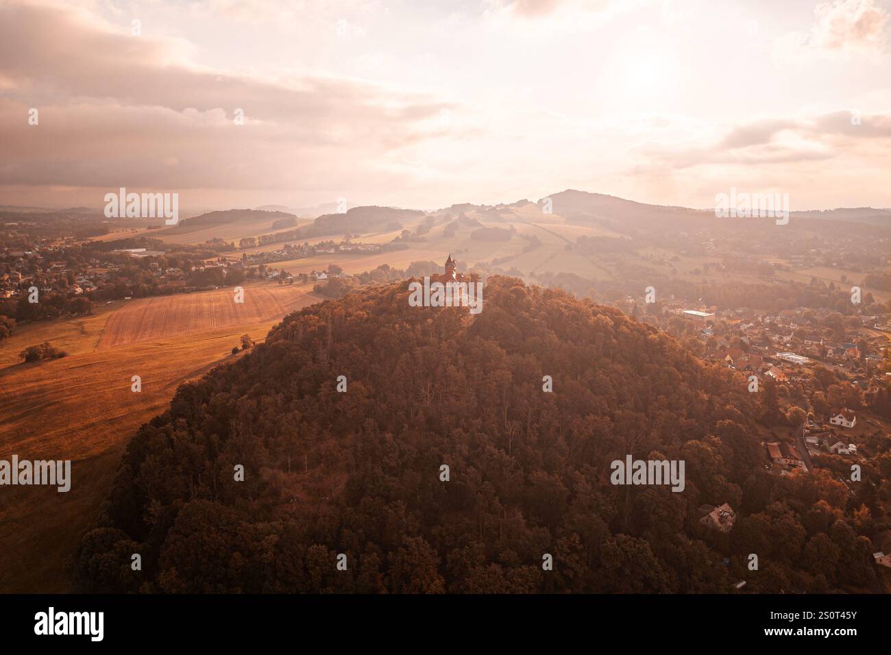 Hradek (Burgsberg) lookout tower, near the village of Varnsdorf on the ...