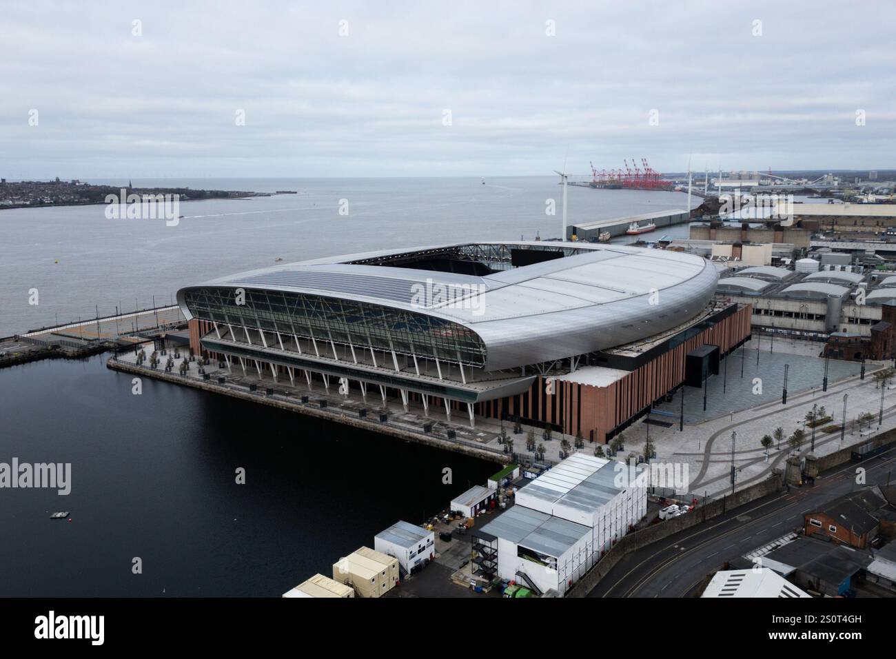 An Aerial view of Everton's New Ground at Bramley-Moore Dock, Liverpool ...