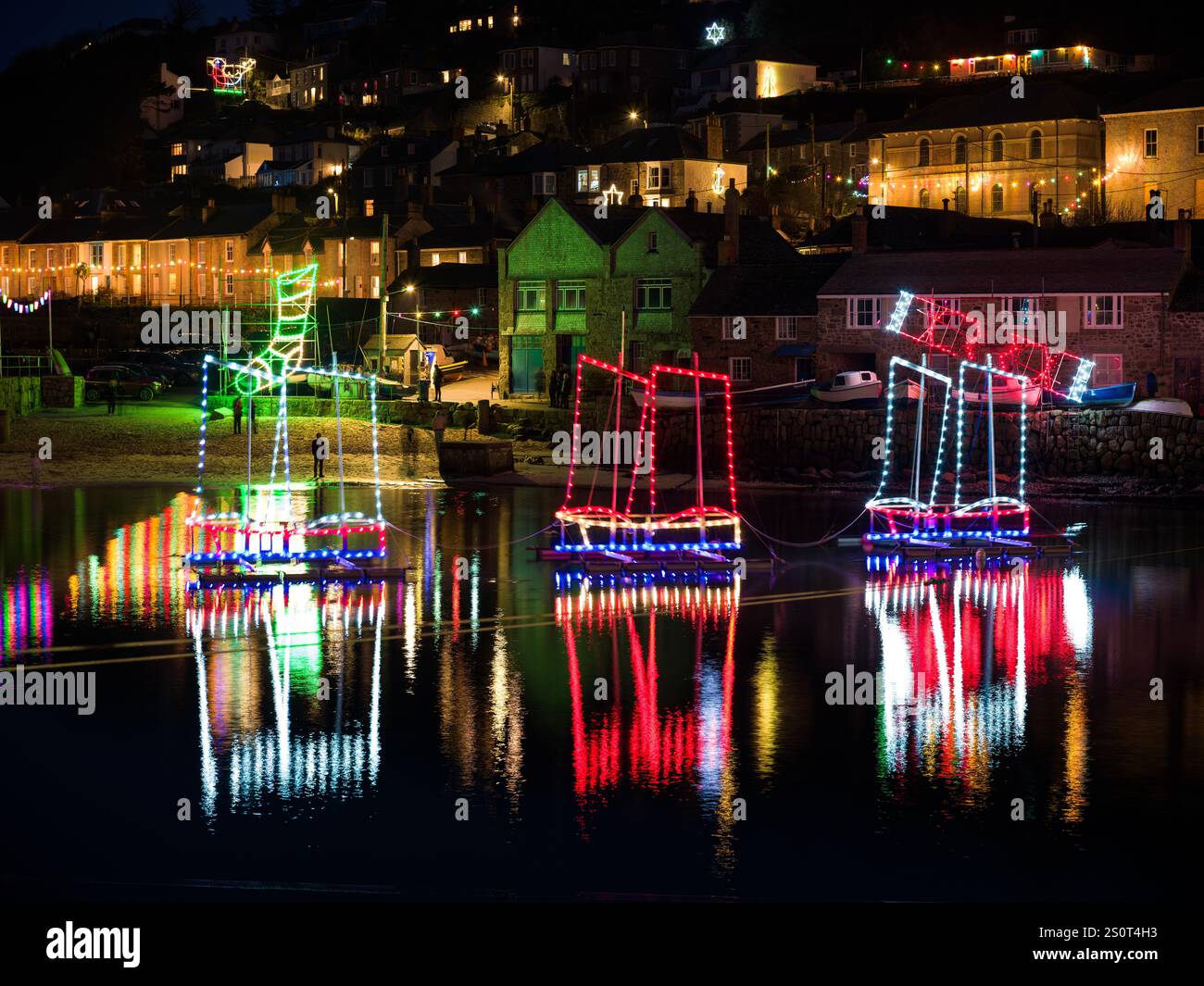 Mousehole Harbour Christmas Lights 2024 Stock Photo - Alamy