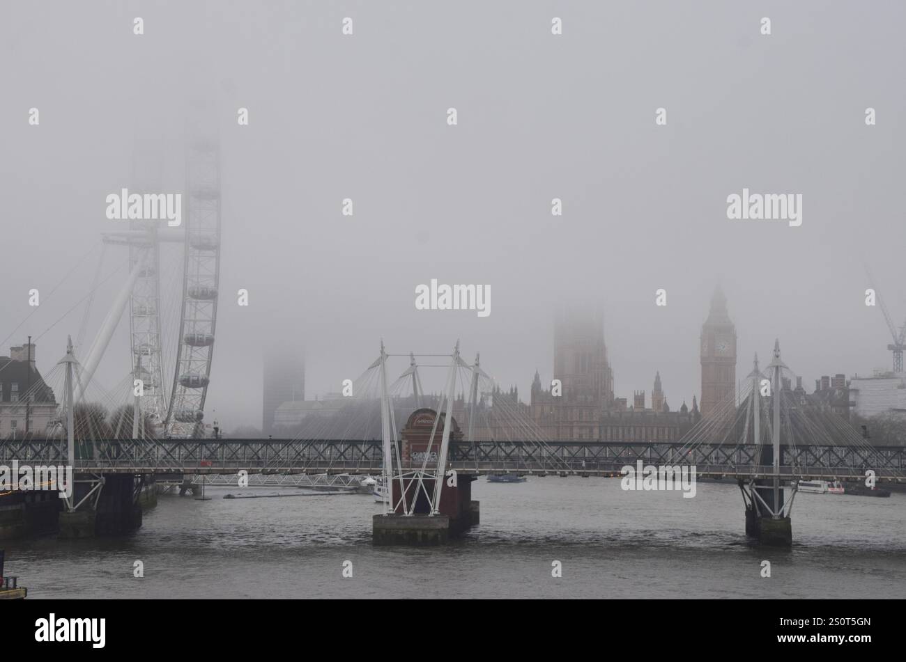 December 29, 2024, London, England, UK: A view of partially obscured ...