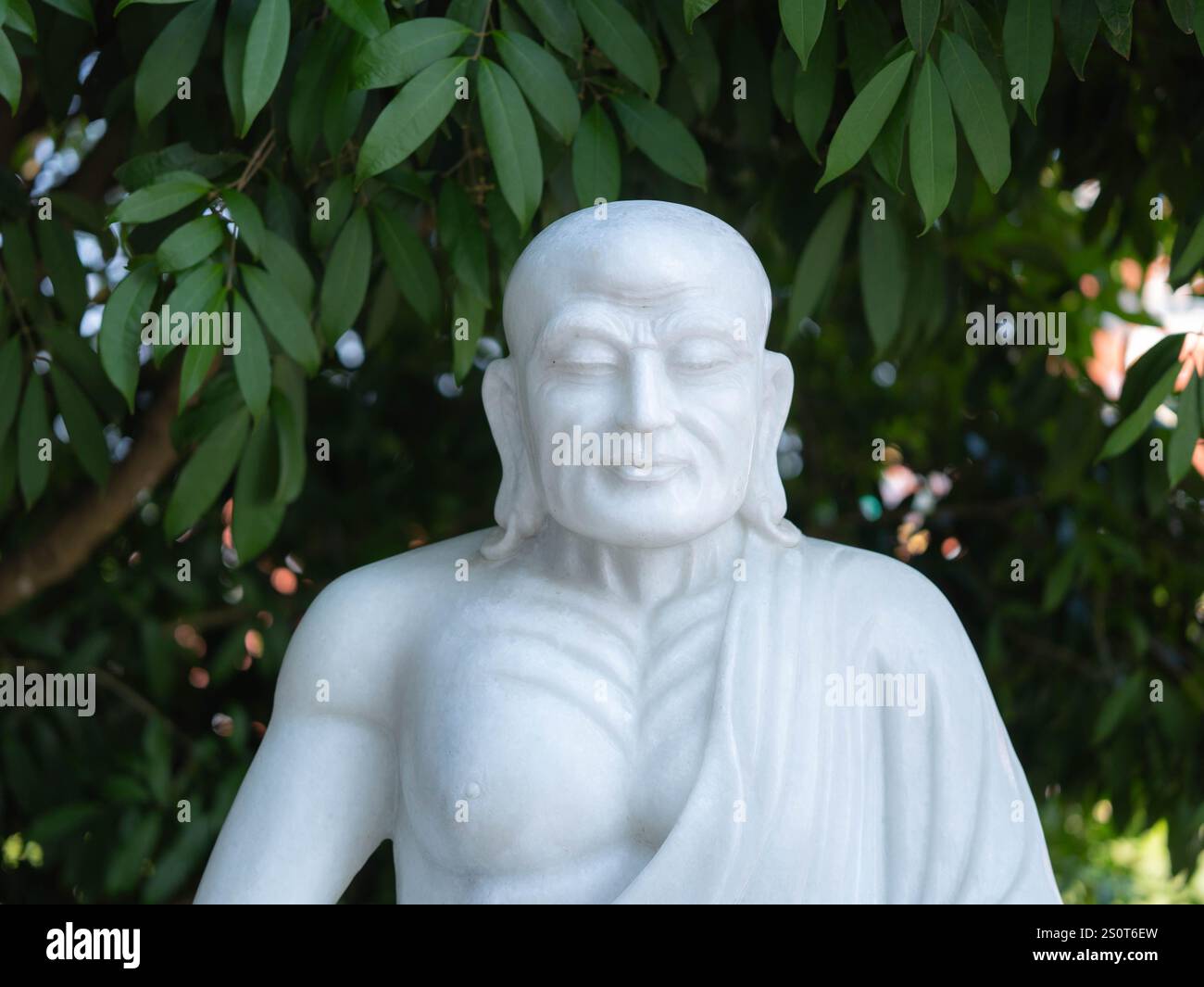 Marble carving of a Chinese monk. Chinese statue in temple Stock Photo ...