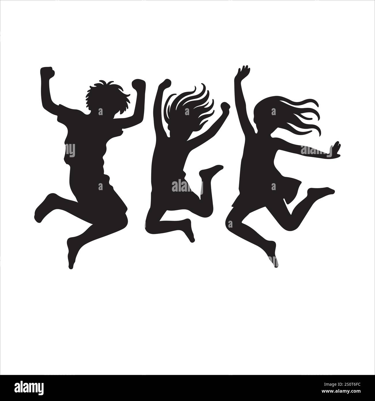 children jumping silhouette vector illustration eps 10 on a white ...