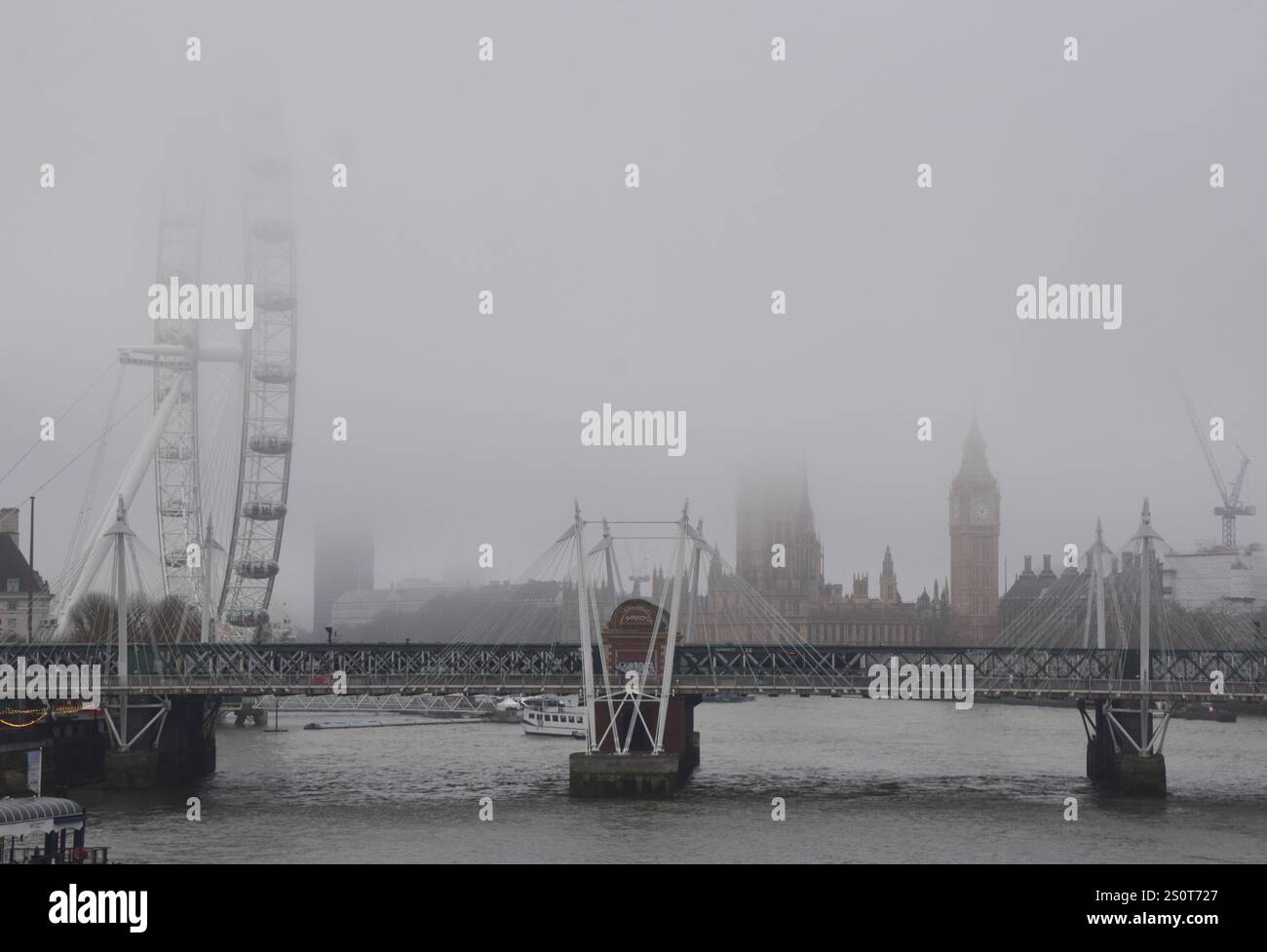 London, England, UK. 29th Dec, 2024. A view of partially obscured ...