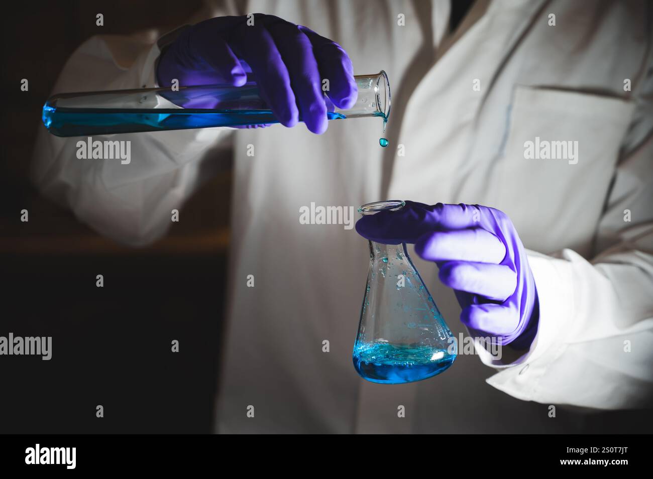 Medical Research Laboratory. A Female Scientist Analyzing samples ...