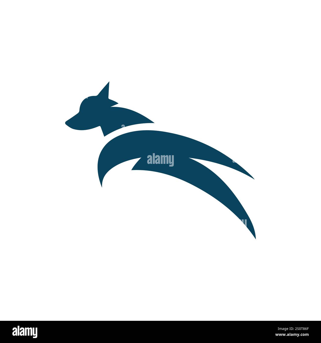 black dog silhouette on white background, Vector silhouette of dog on ...