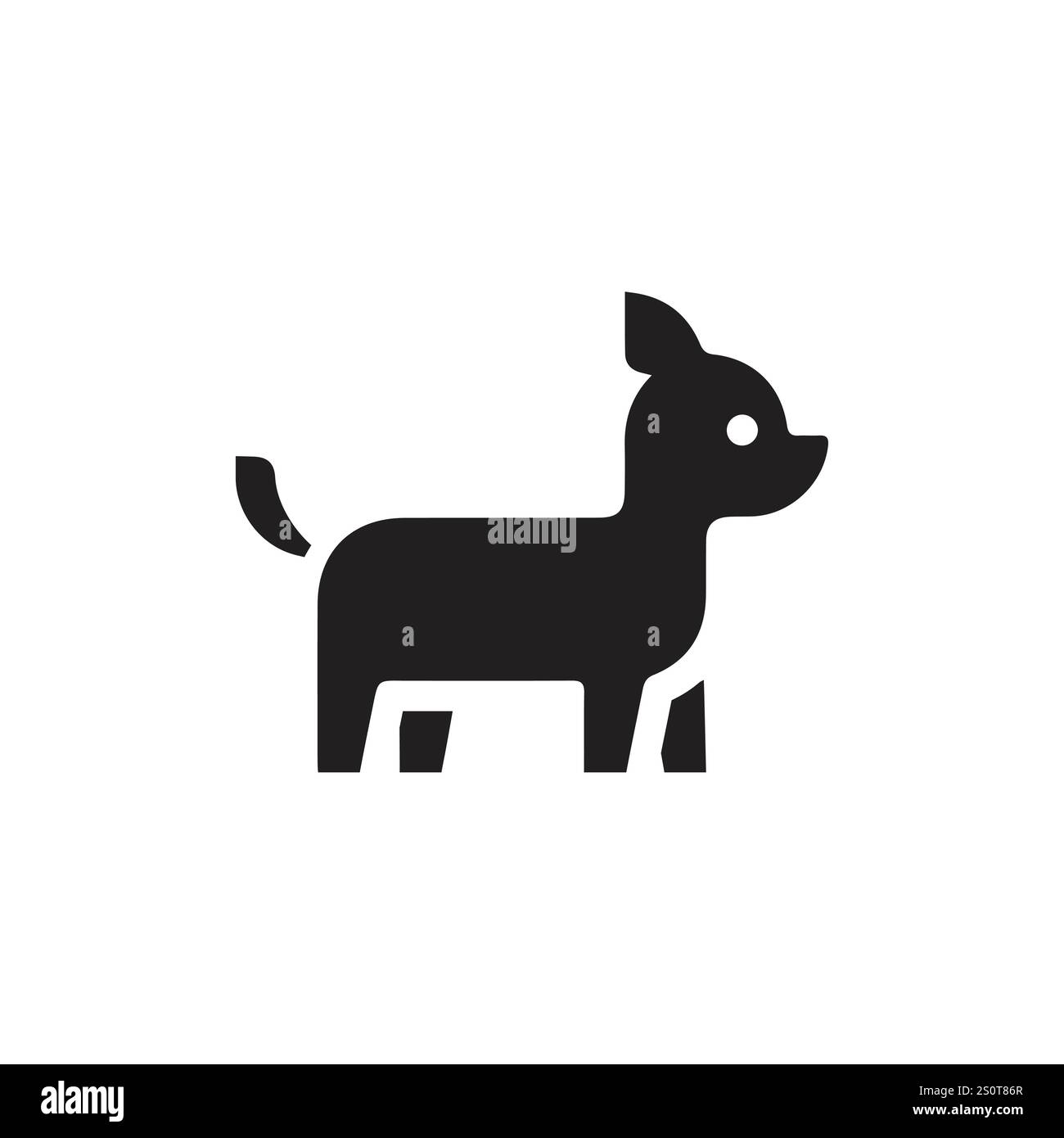 black dog silhouette on white background, Vector silhouette of dog on ...
