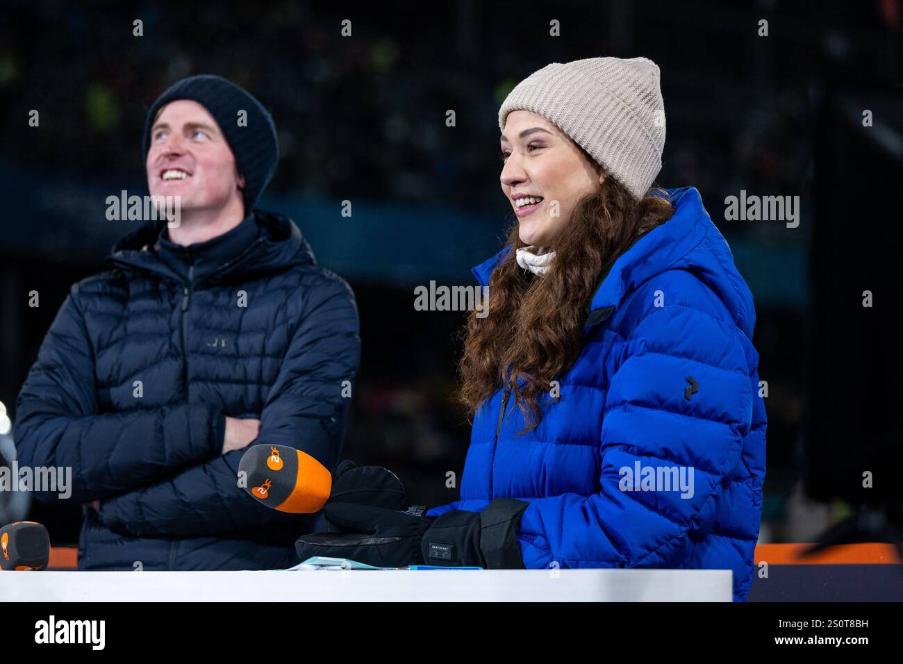 Lena Kesting (ZDF TV Moderatorin), Severin Freund (ZDF TV Experte), GER ...