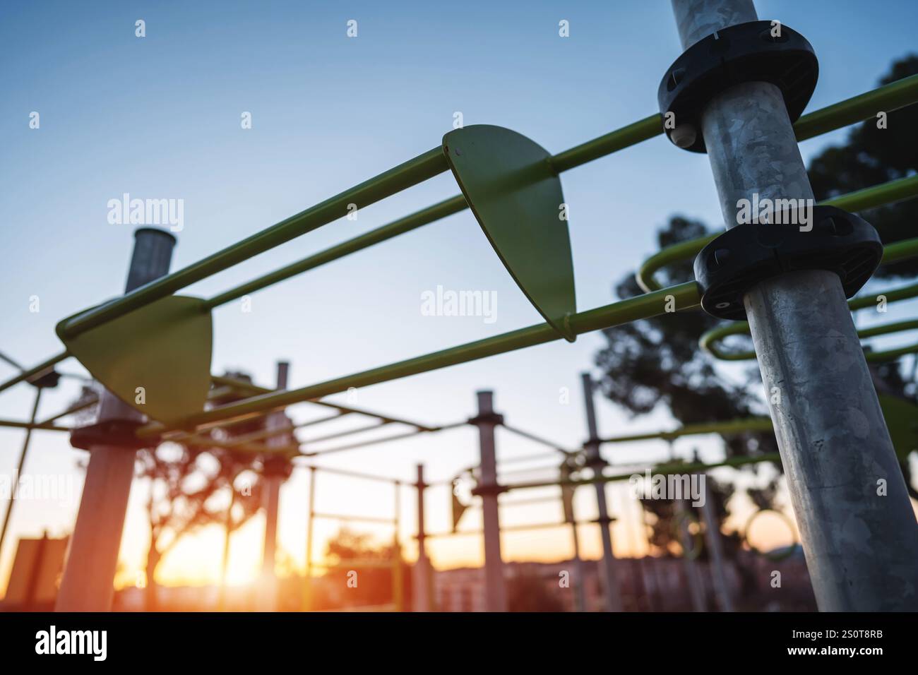 street fitness park for workout and calisthenics area, sport equipment ...