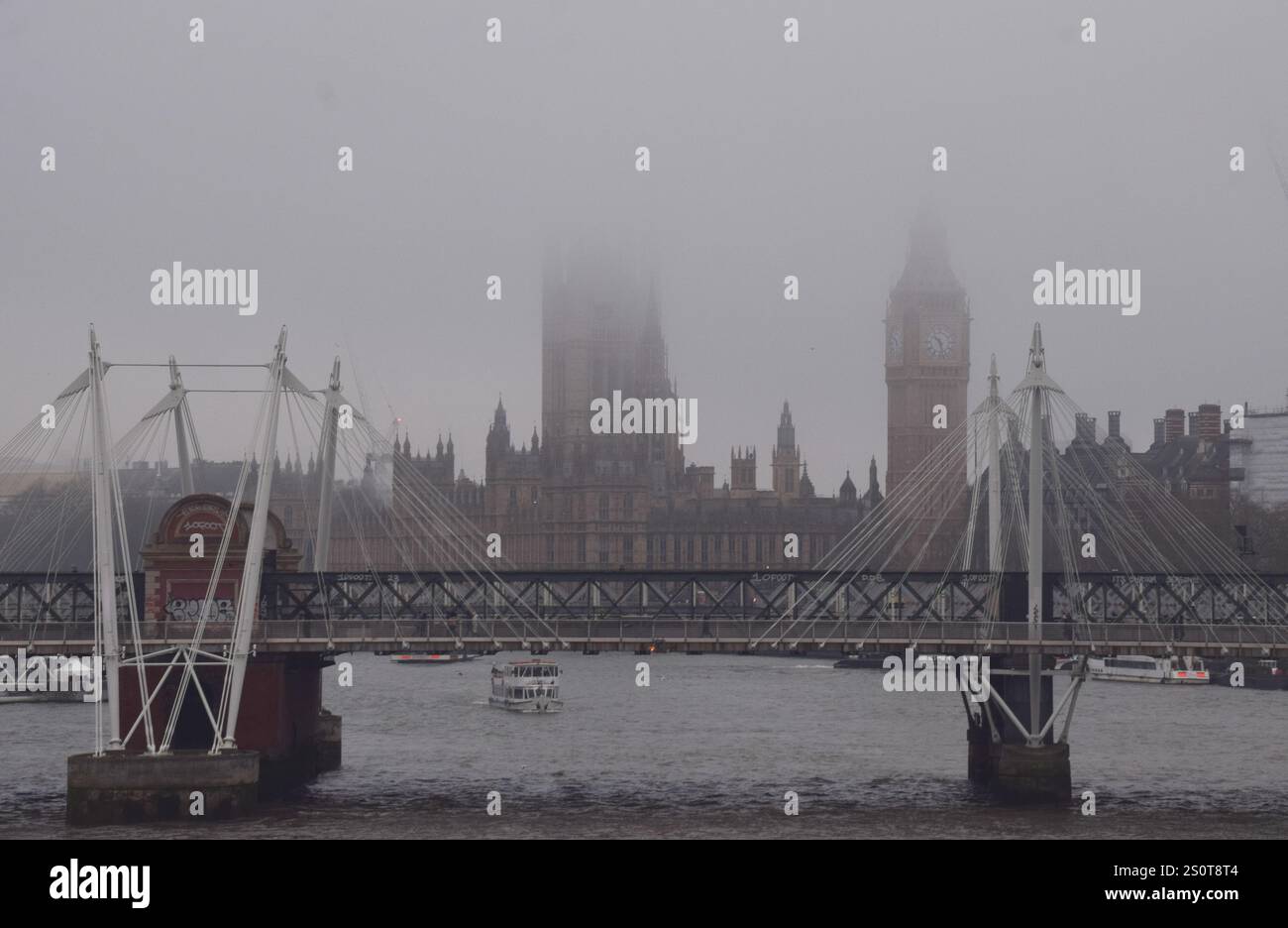 London, UK. 29th December 2024. A view of partially obscured Houses of ...