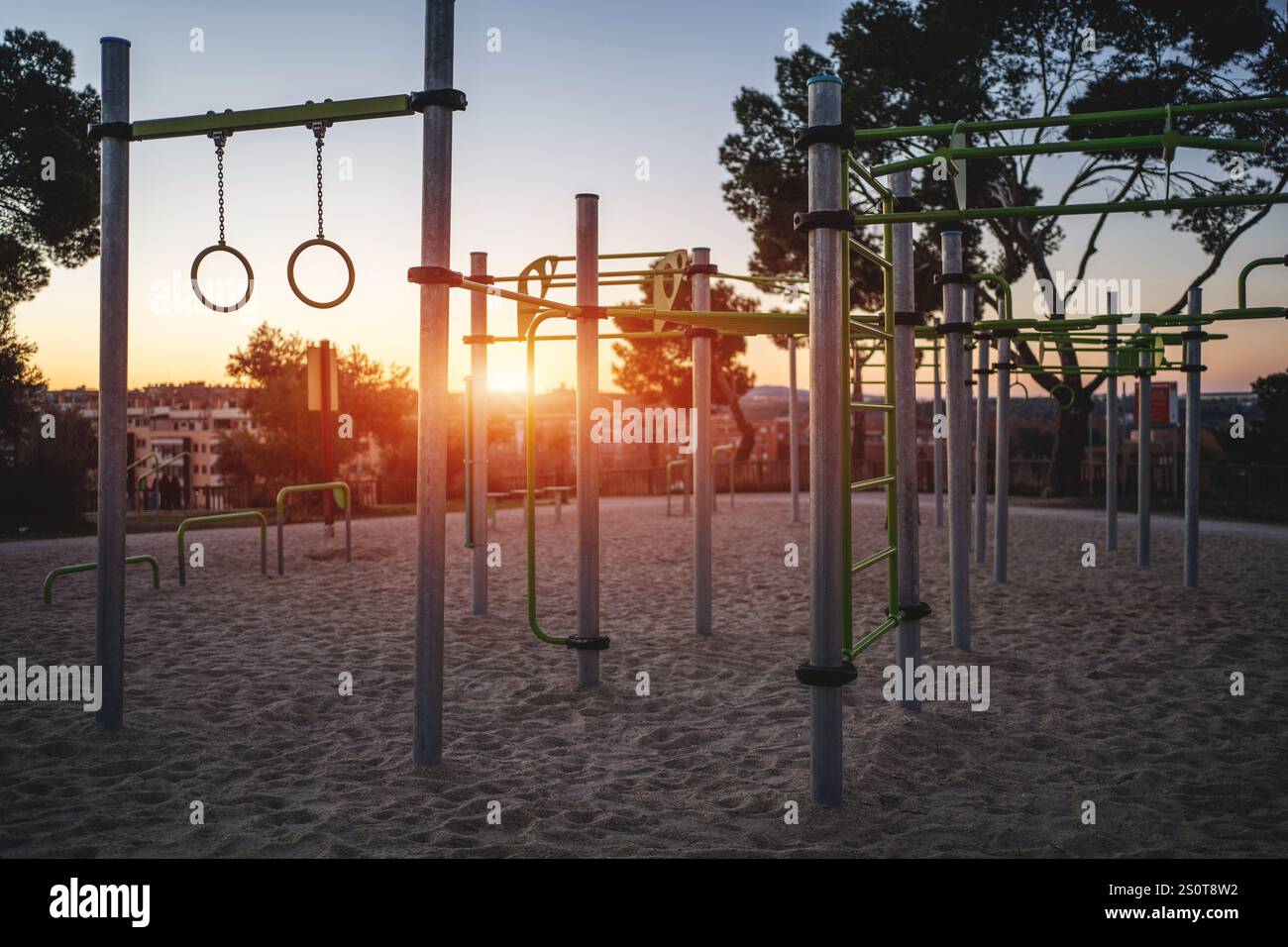 street fitness park for workout and calisthenics area, sport equipment ...