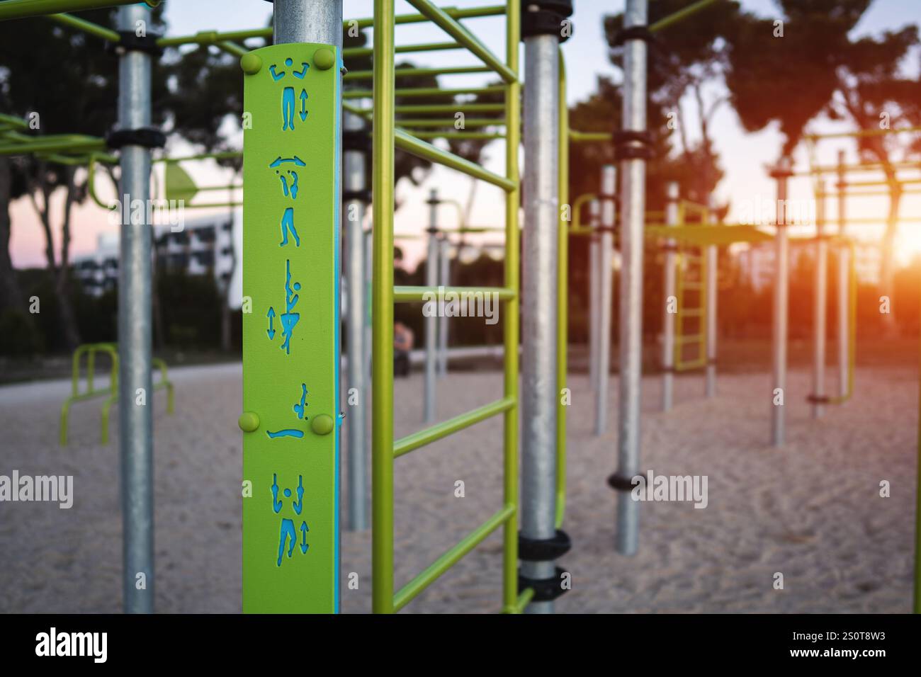 street fitness park for workout and calisthenics area, sport equipment ...