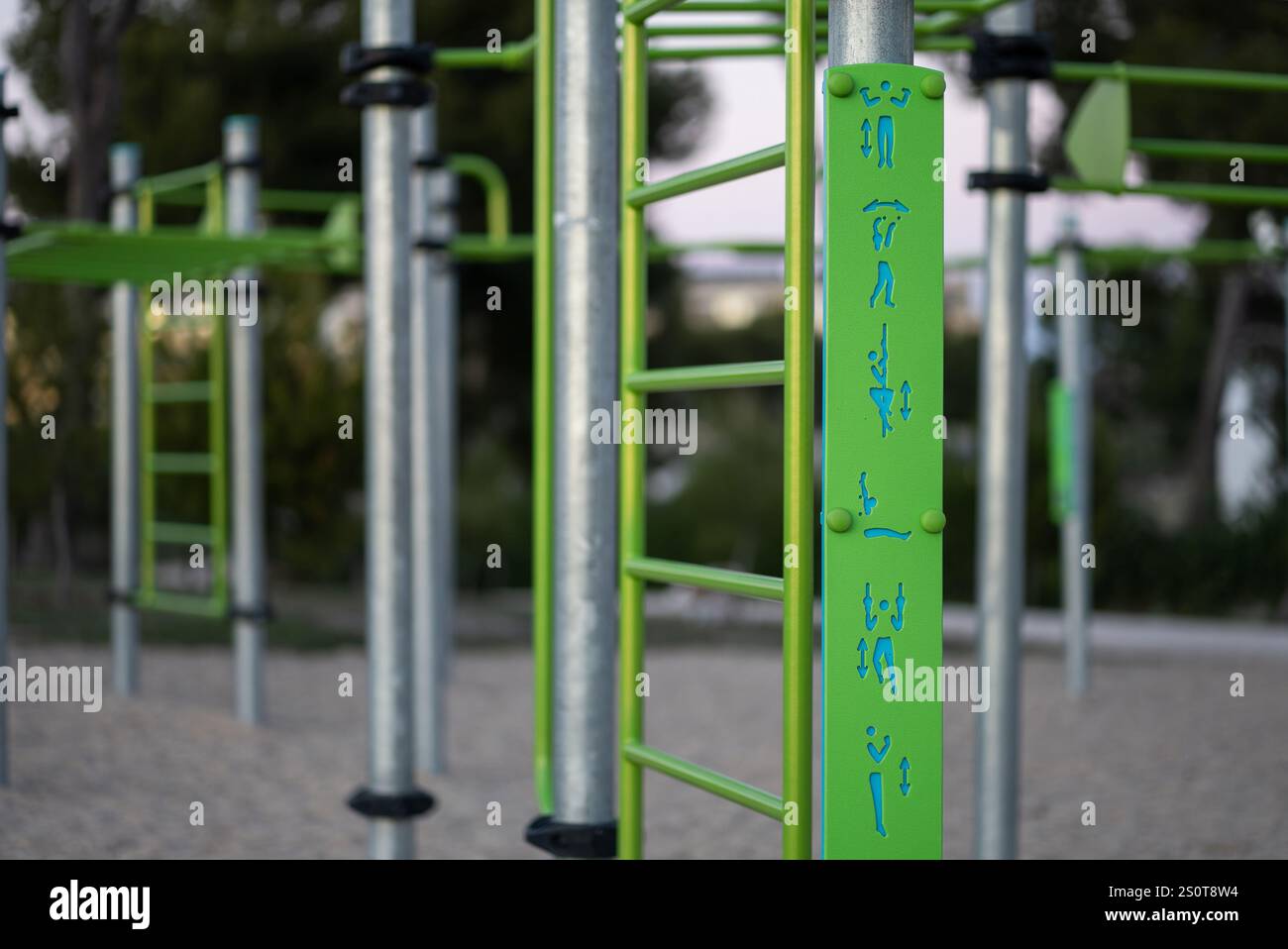 street fitness park for workout and calisthenics area, sport equipment ...