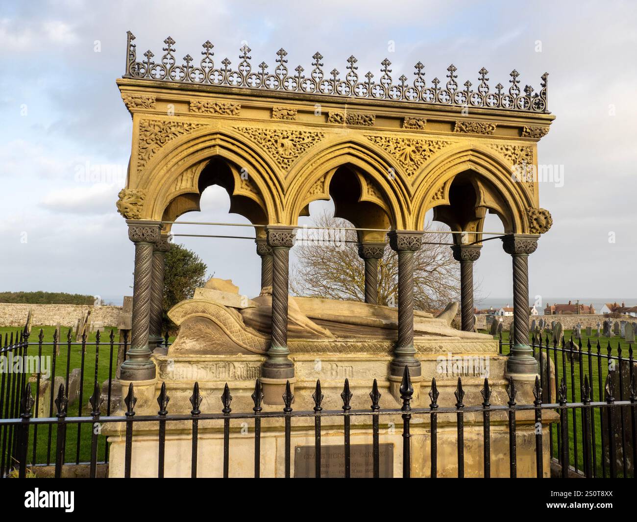 The Grace Darling memorial at St Aiden's Church in Bamburgh ...