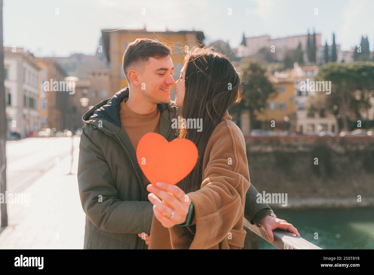 Valentine's Day. He and she together forever. Love story of beautiful ...