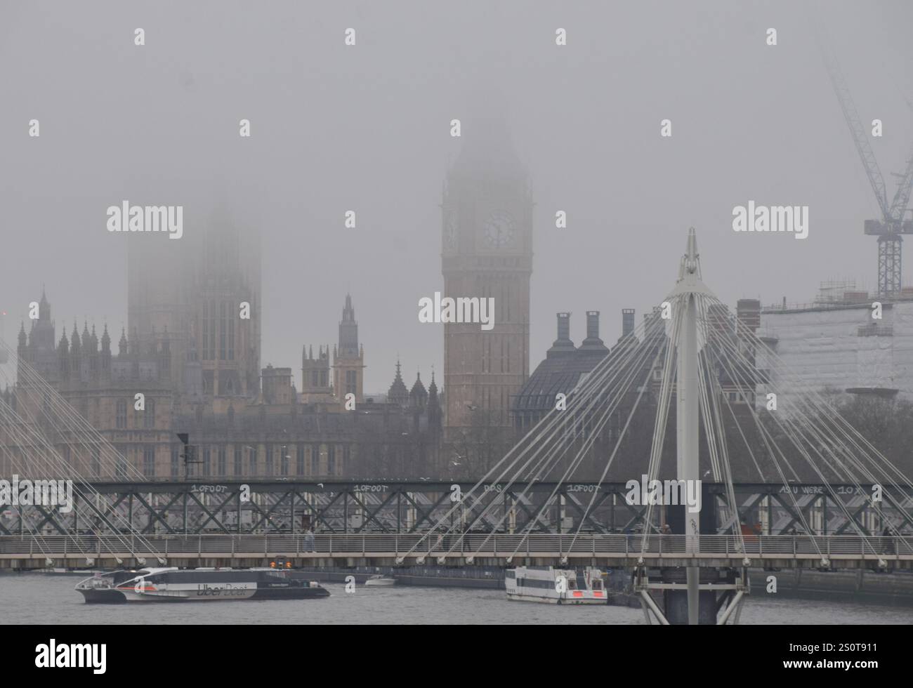 London, UK. 29th December 2024. A view of partially obscured Houses of ...