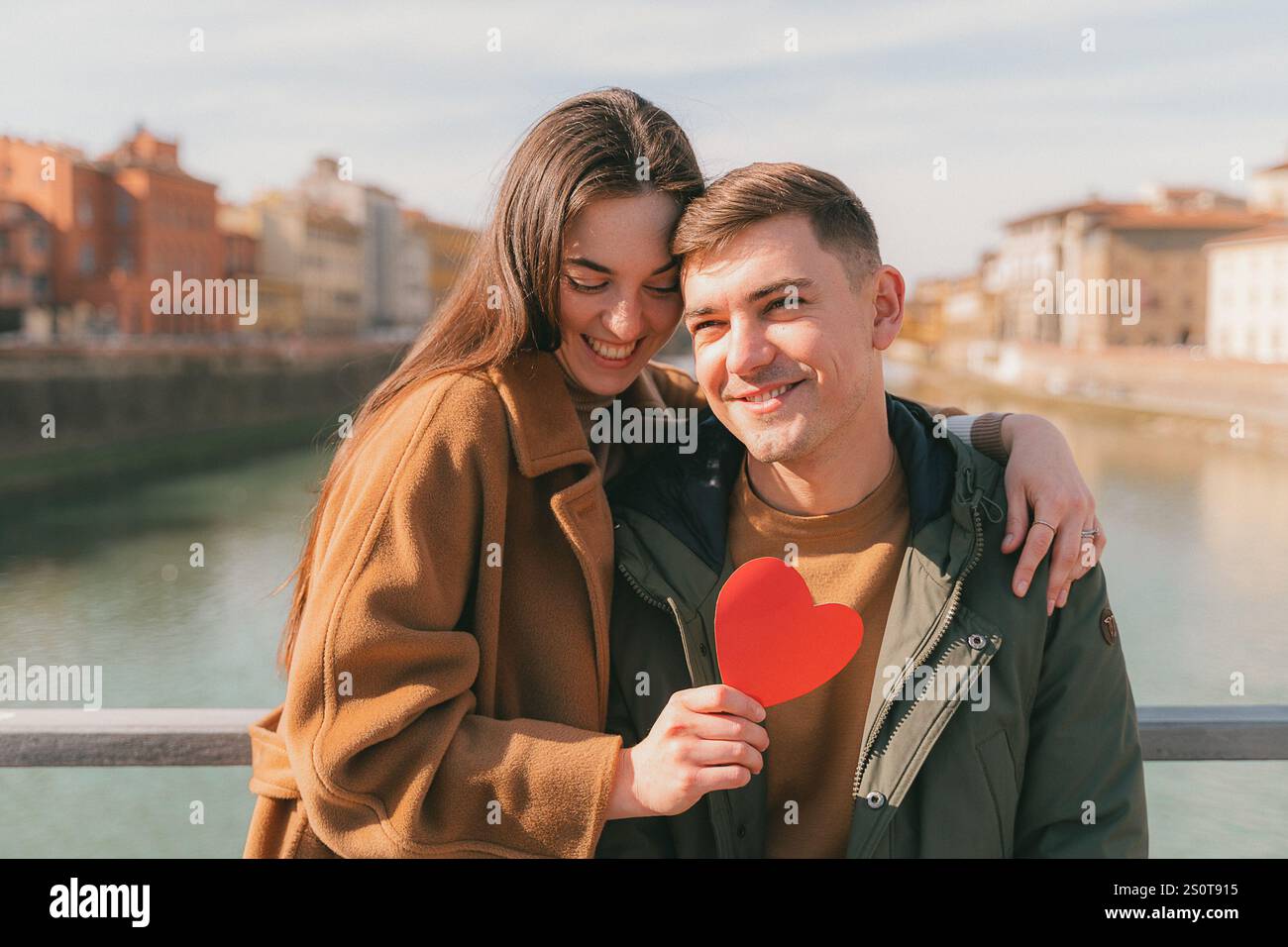 Valentine's Day. He and she together forever. Love story of beautiful ...