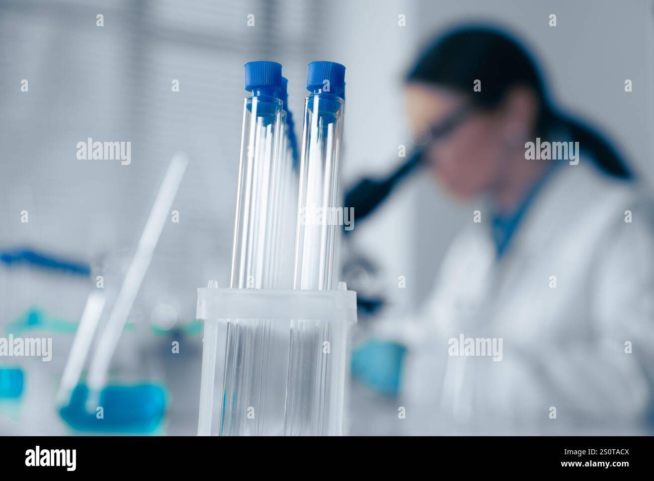 The focused laboratory research setting, equipped with various test ...