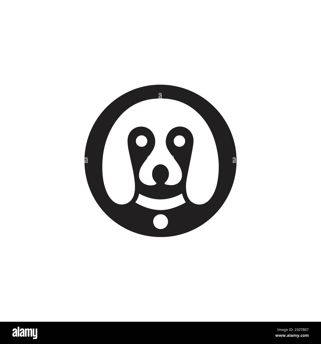 Vector silhouette of dog on white background, black dog silhouette on ...