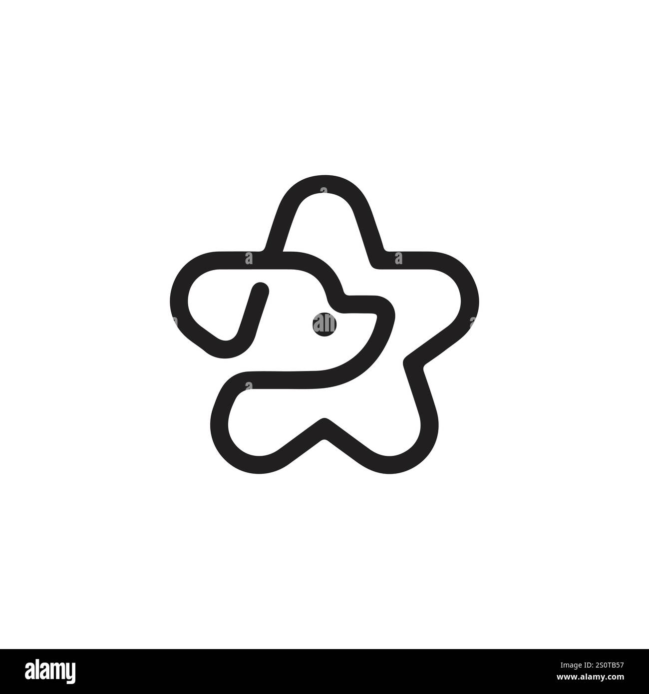 Vector silhouette of dog on white background, black dog silhouette on ...