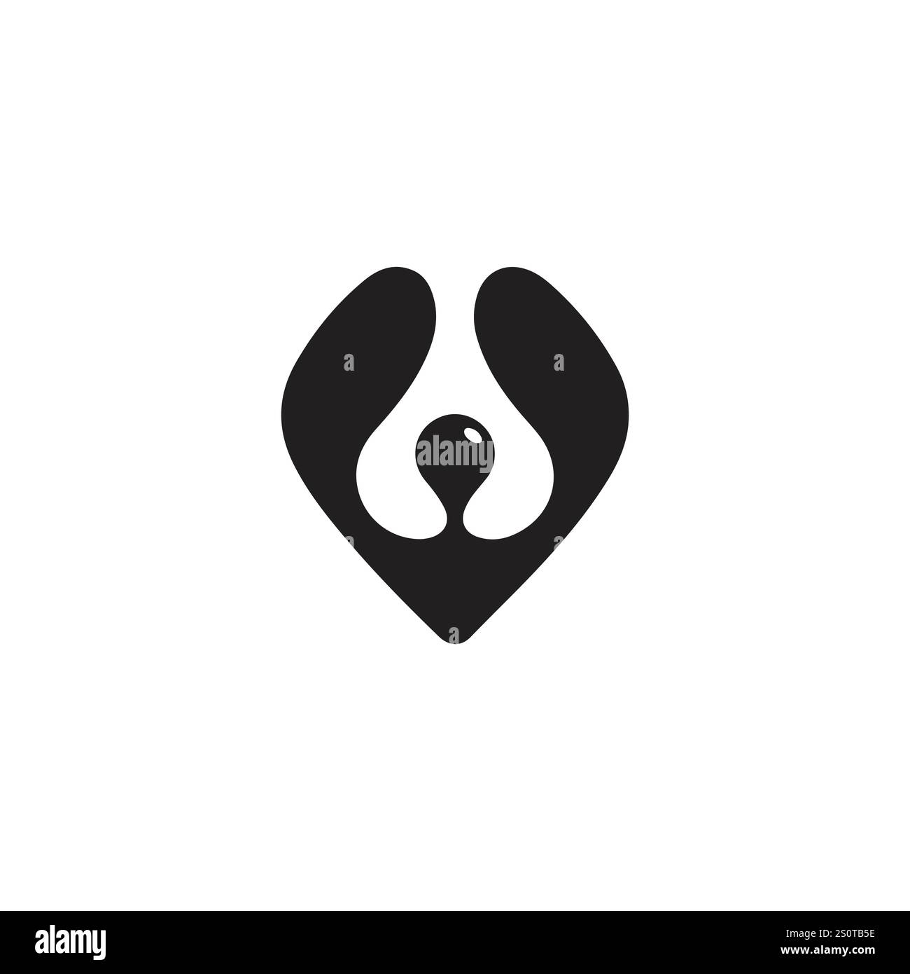 Vector silhouette of dog on white background, black dog silhouette on ...