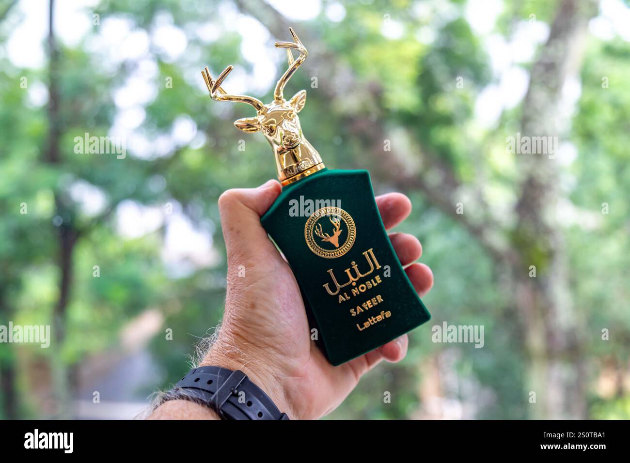 Arabic men's perfume Lataffa Safeer Al Noble Stock Photo - Alamy