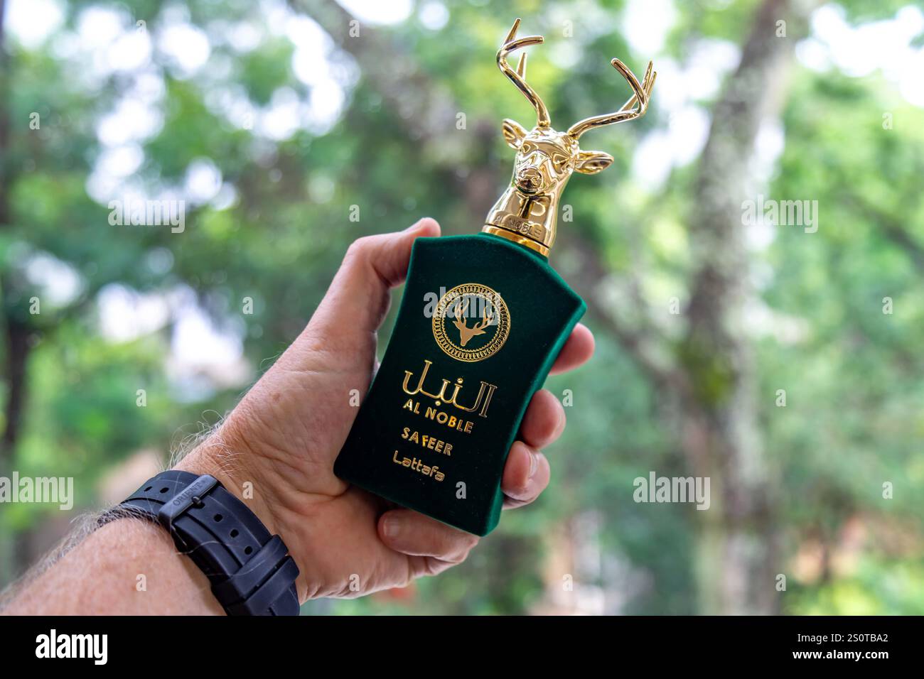 Arabic men's perfume Lataffa Safeer Al Noble Stock Photo - Alamy