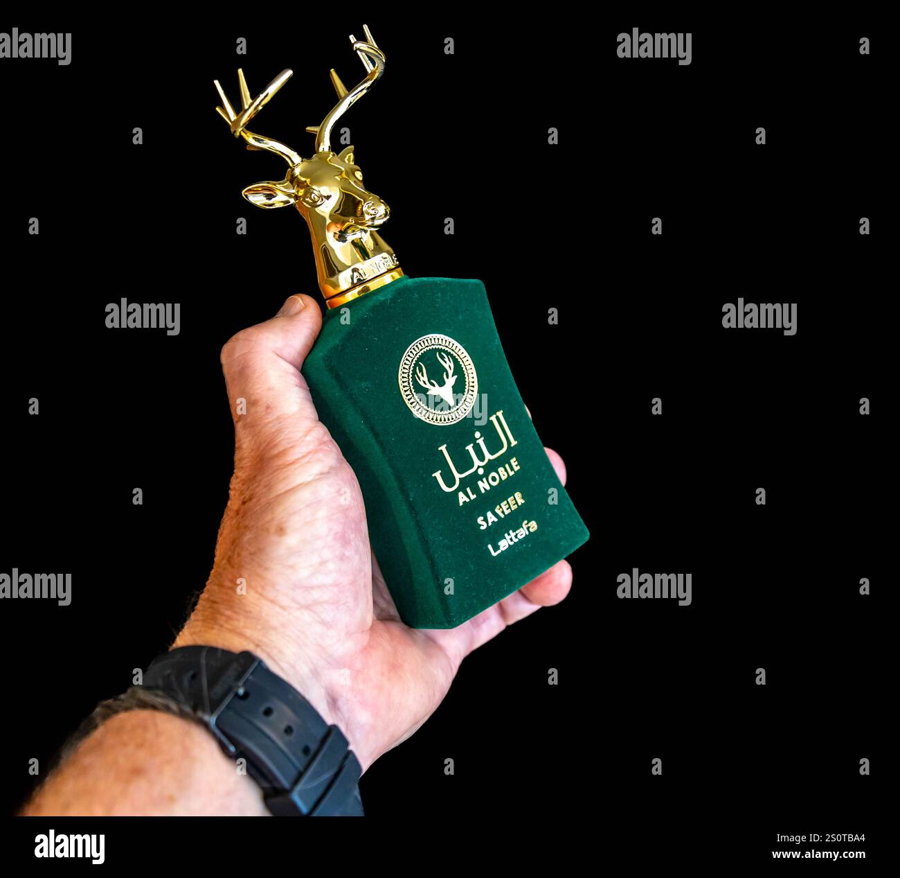 Arabic men's perfume Lataffa Safeer Al Noble Stock Photo - Alamy