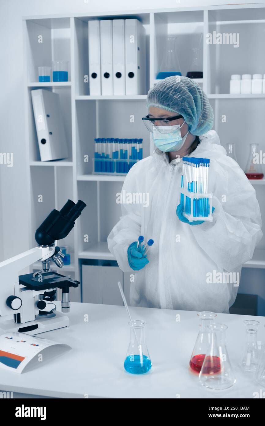 A passionate scientist conducts extensive research in a stateoftheart ...