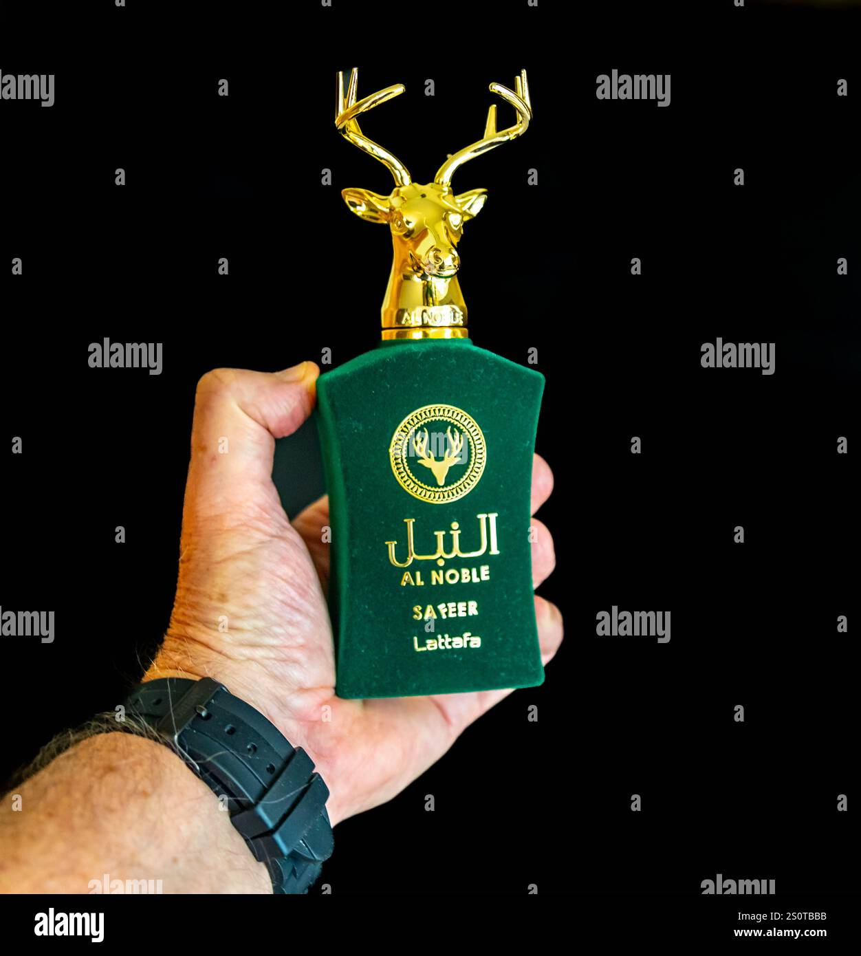 Arabic men's perfume Lataffa Safeer Al Noble Stock Photo - Alamy