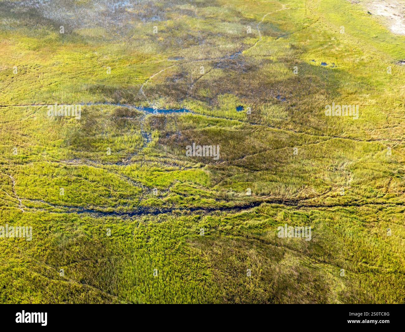 Landscape in Botswana from the air. Flight from Maun into the Okavango ...
