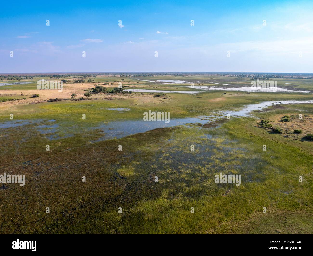 Landscape in Botswana from the air. Flight from Maun into the Okavango ...