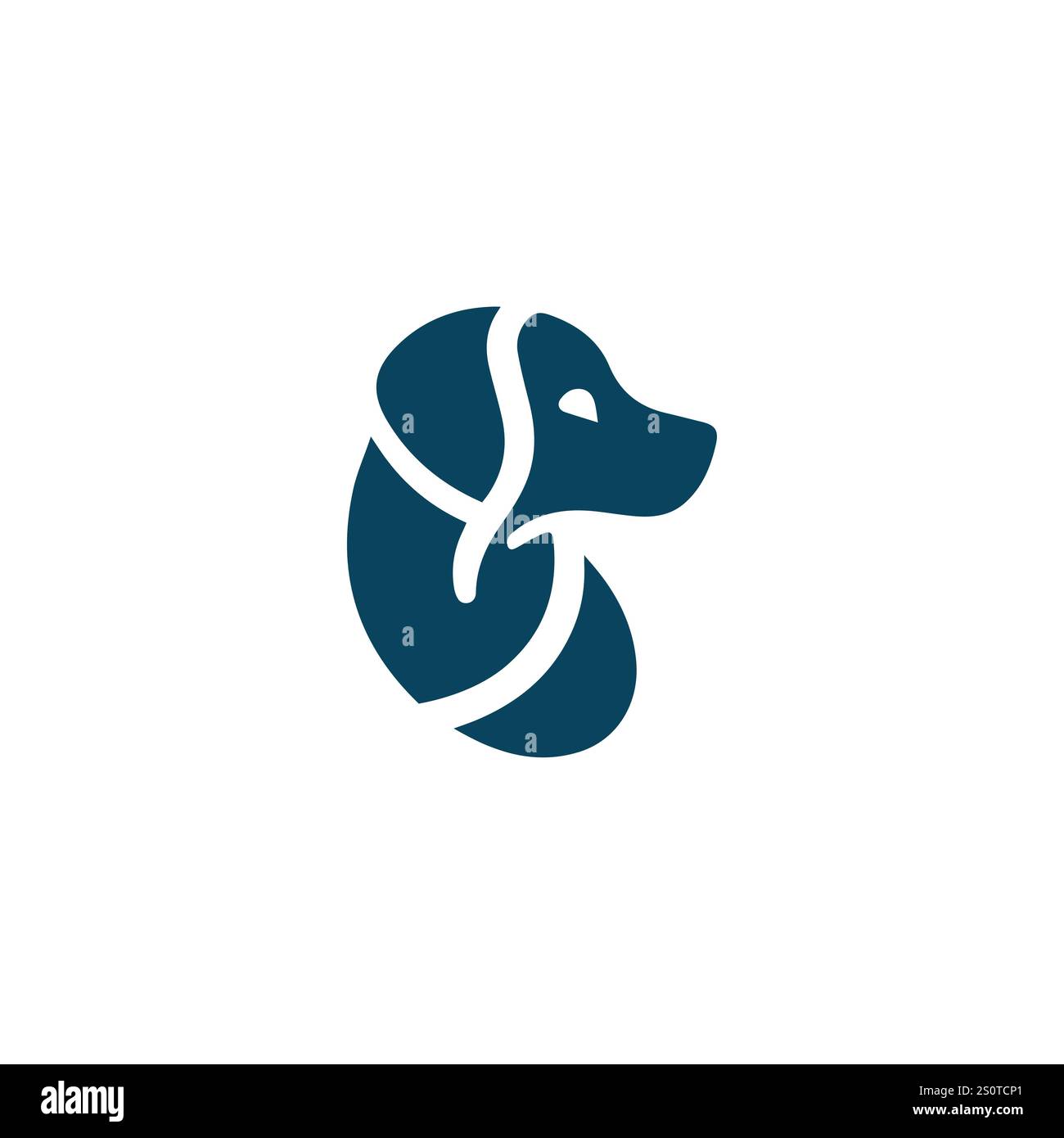 black dog silhouette on white background, Vector silhouette of dog on ...