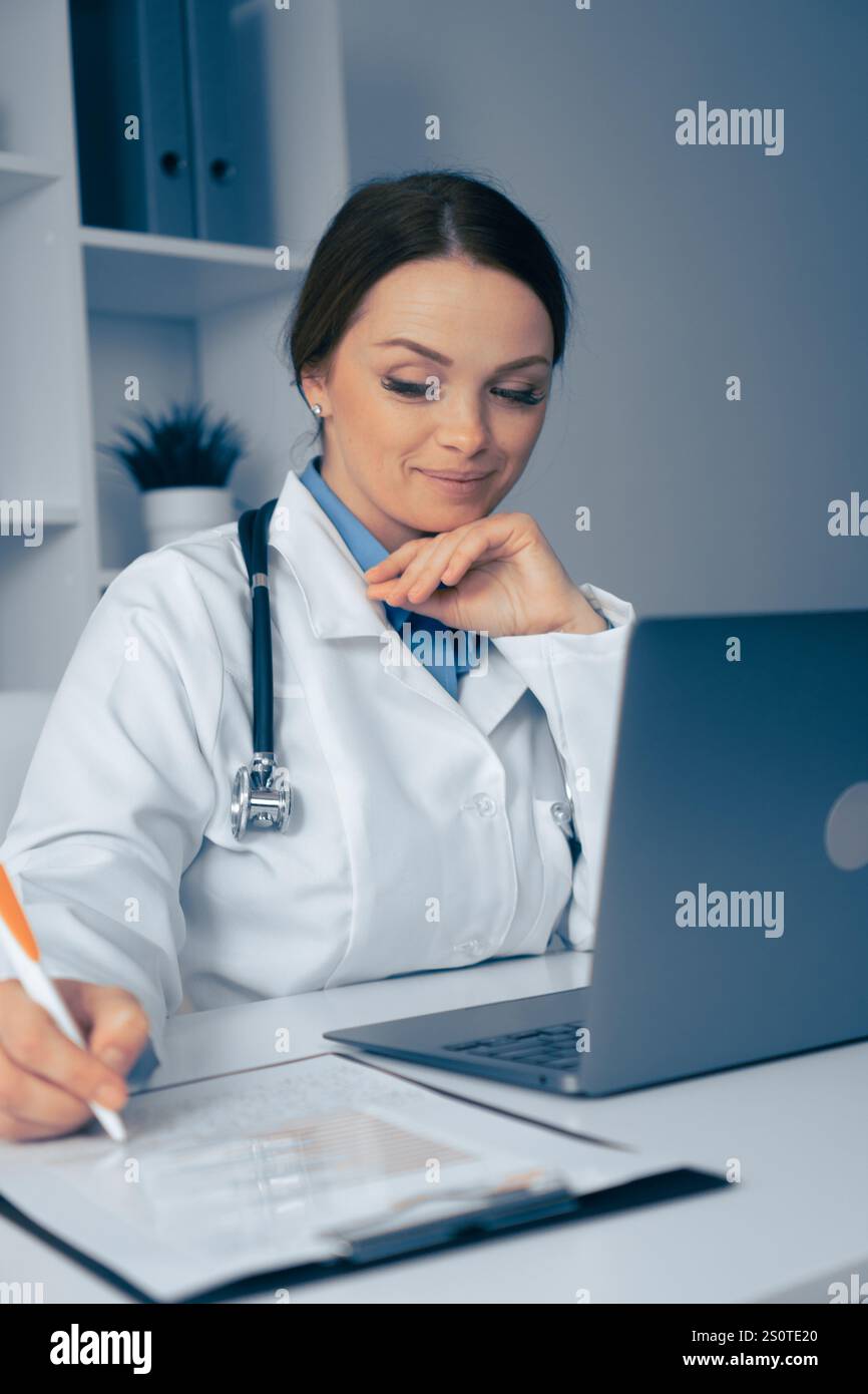 Thoughtful Medical Professional Engaged at Work, Demonstrating ...