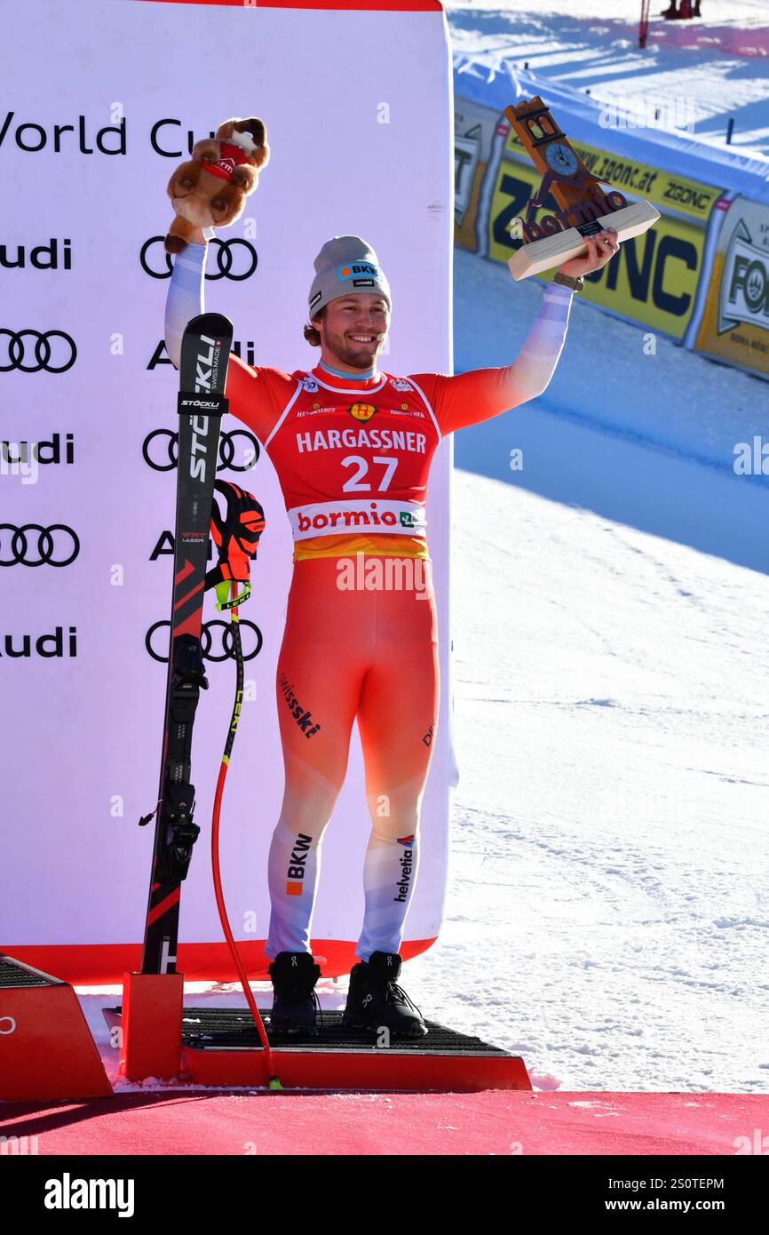 Podium audi fis ski world cup Bormio Super-G MONNEY Alexis SUI 3° place ...