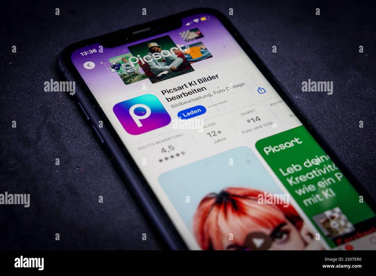Apple App Store auf einem iPhone. Favoriten der Woche. Picsart KI ...