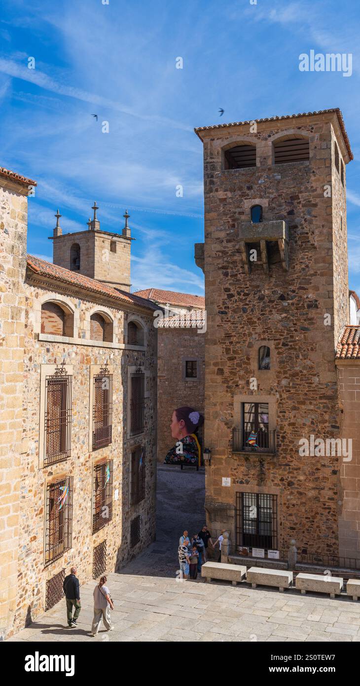 Caceres, Spain, May 26, 2024. Old and monumental center of the city of ...