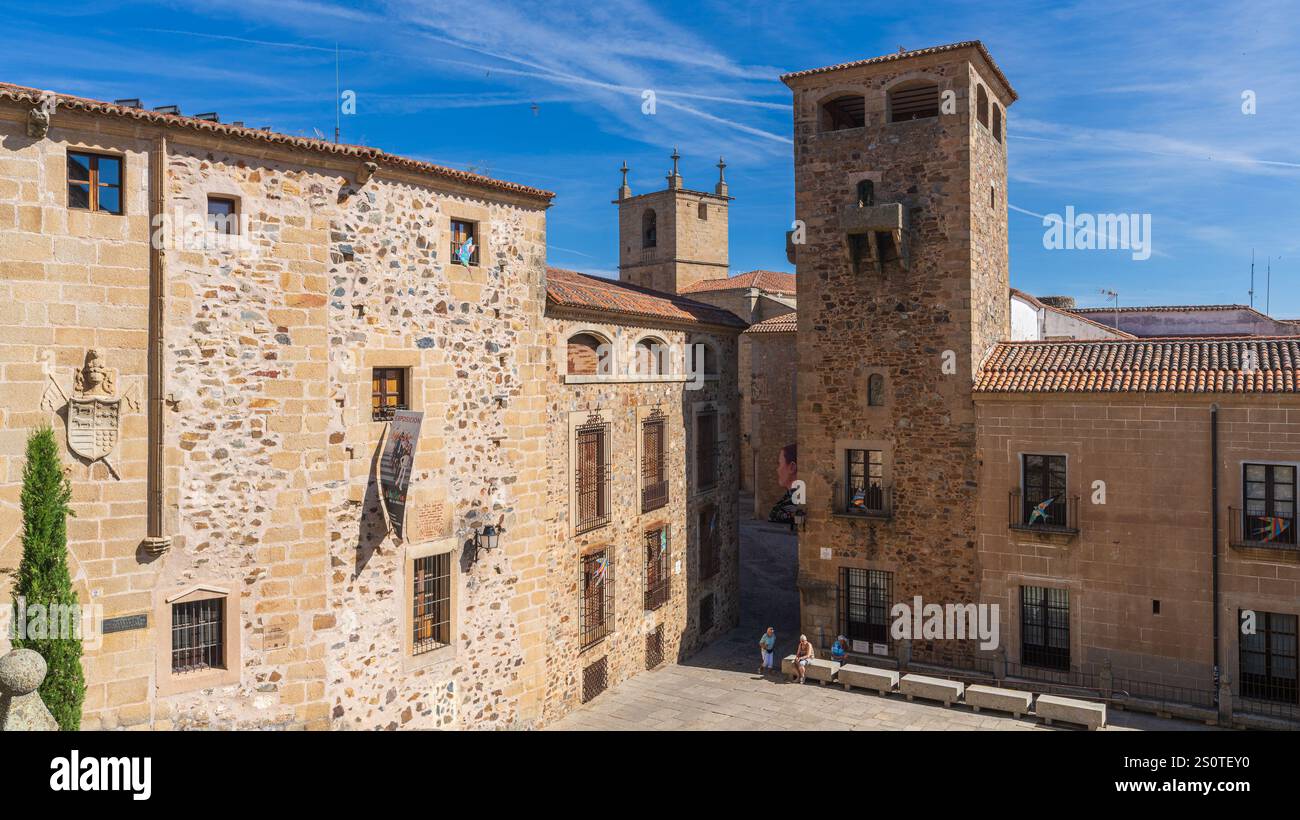 Caceres, Spain, May 25, 2024. Old and monumental center of the city of ...