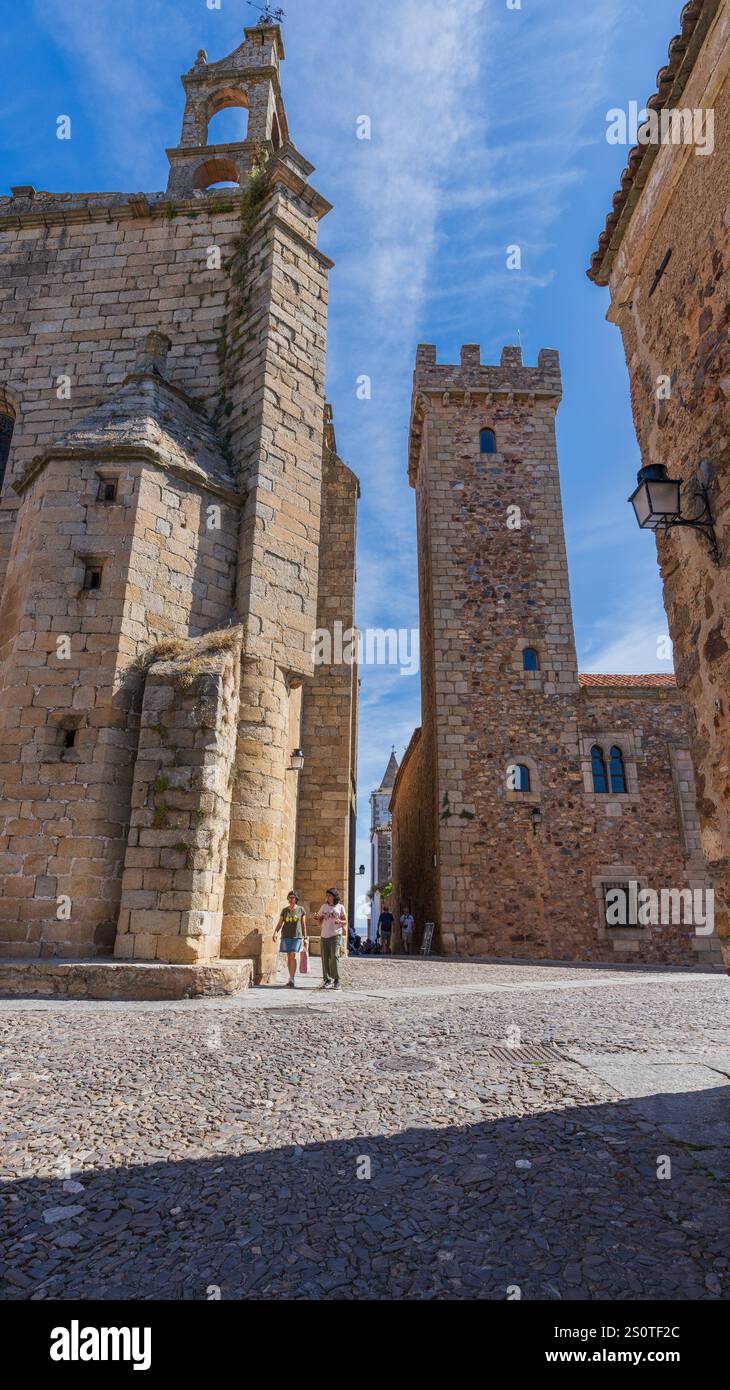 Caceres, Spain, May 26, 2024. Old and monumental center of the city of ...