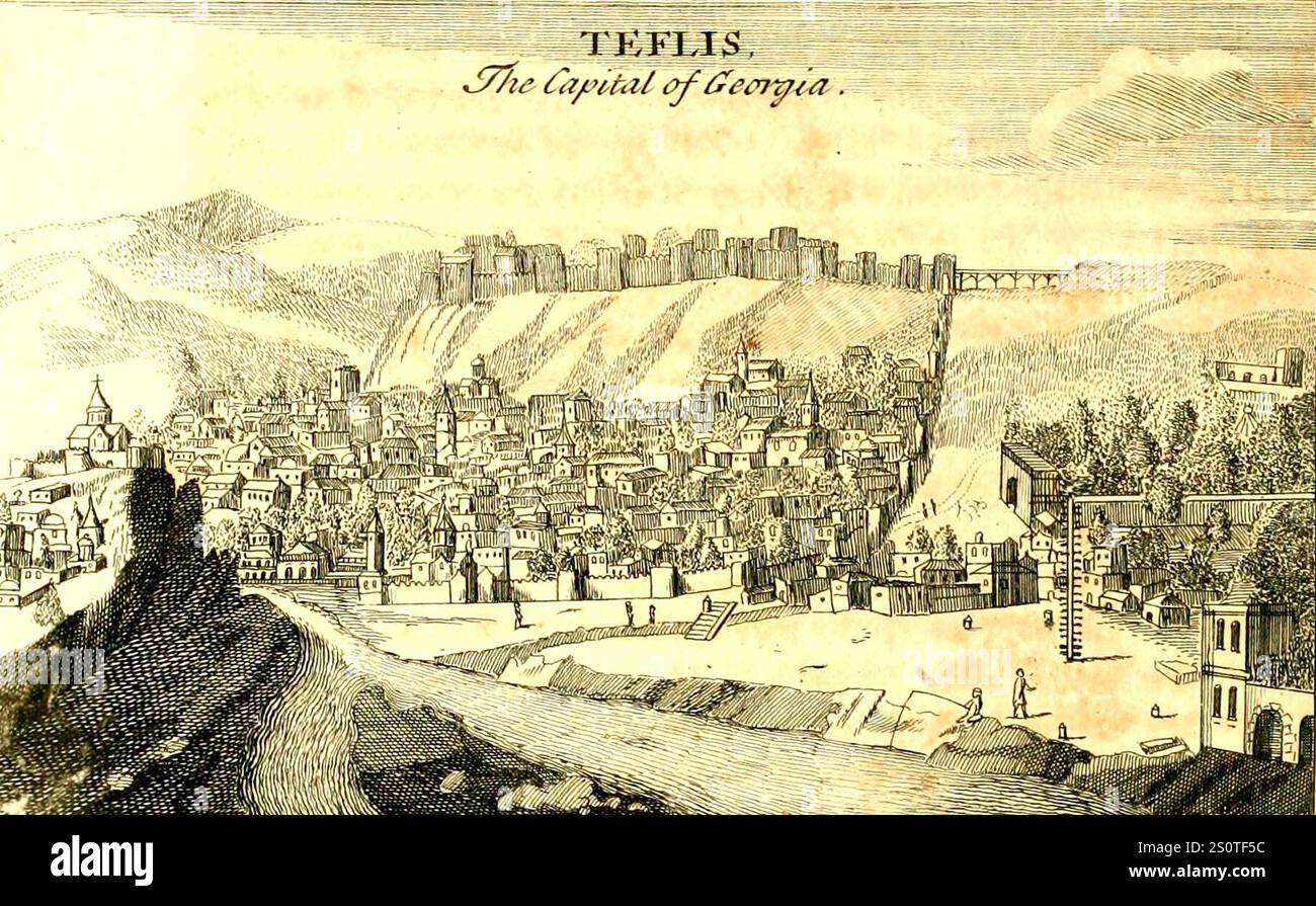 A 1717 illustration of Teflis by Joseph Pitton de Tournefort Stock ...