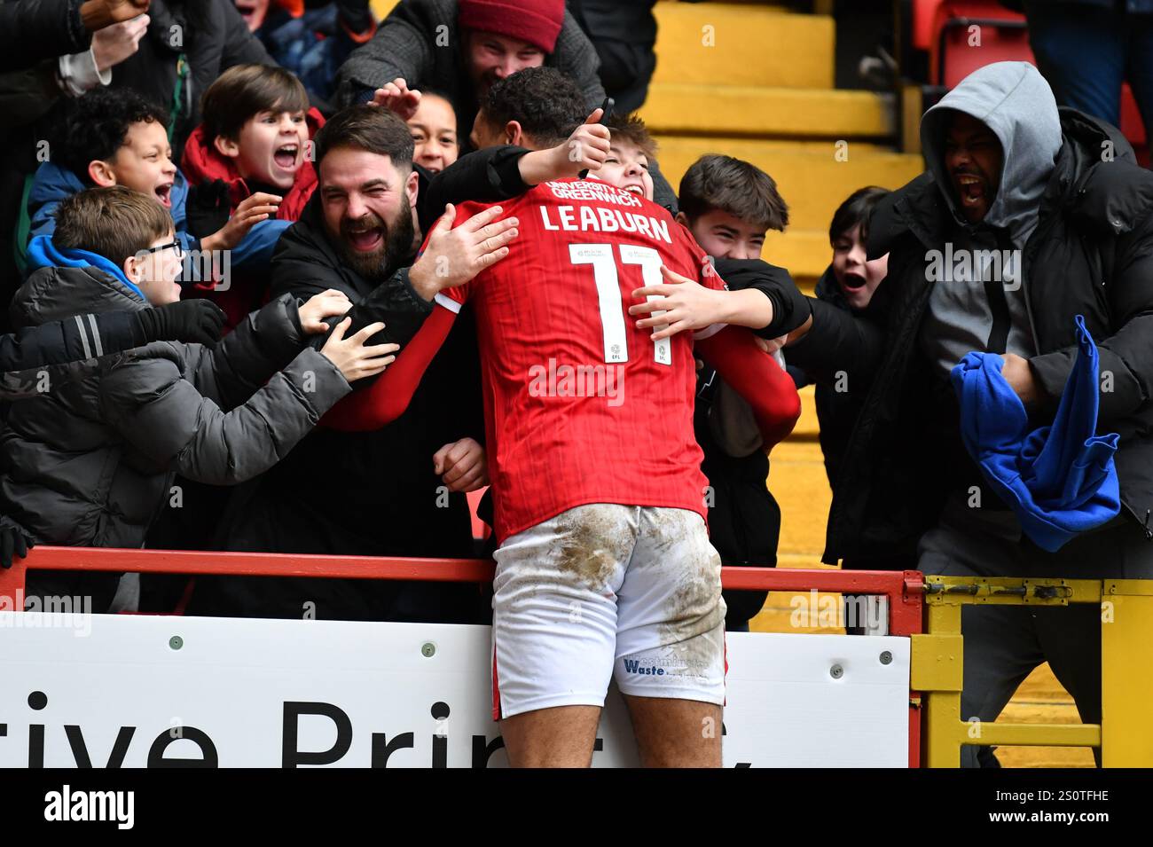 London, England. 29th Dec 2024. Miles Leaburn celebrates with Charlton ...