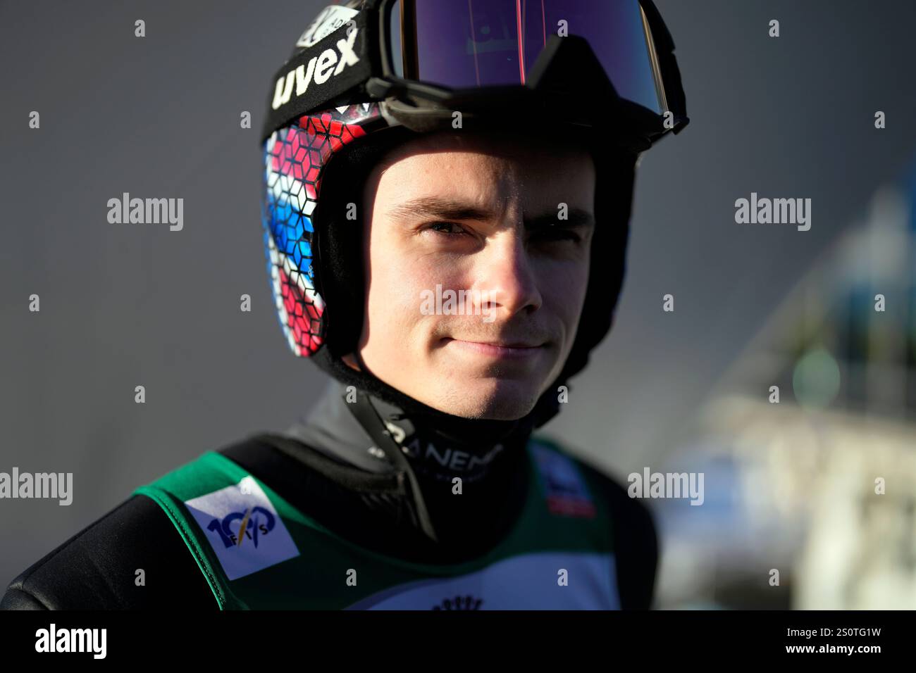 Marius Lindvik, of Norway, arrives up on the ramp for his trial jump at ...