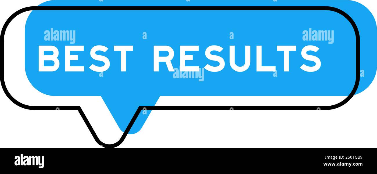 Speech banner and blue shade with word best results on white background ...