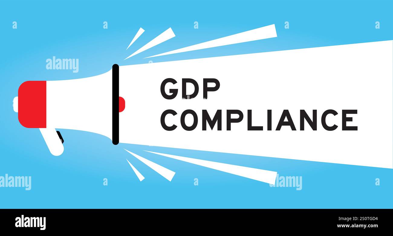 Color megaphone icon with word GDP (Good distribution practice ...