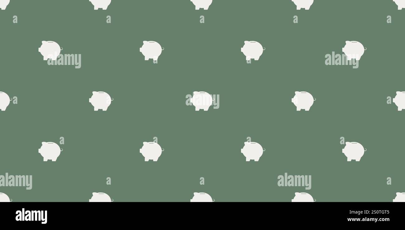 Lots of White Piggy Bank Symbols Pattern Design - Seamless Texture on ...
